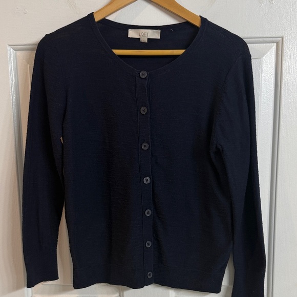 LOFT | Sweaters | Loft Dark Blue Buttonup Cardigan | Poshmark